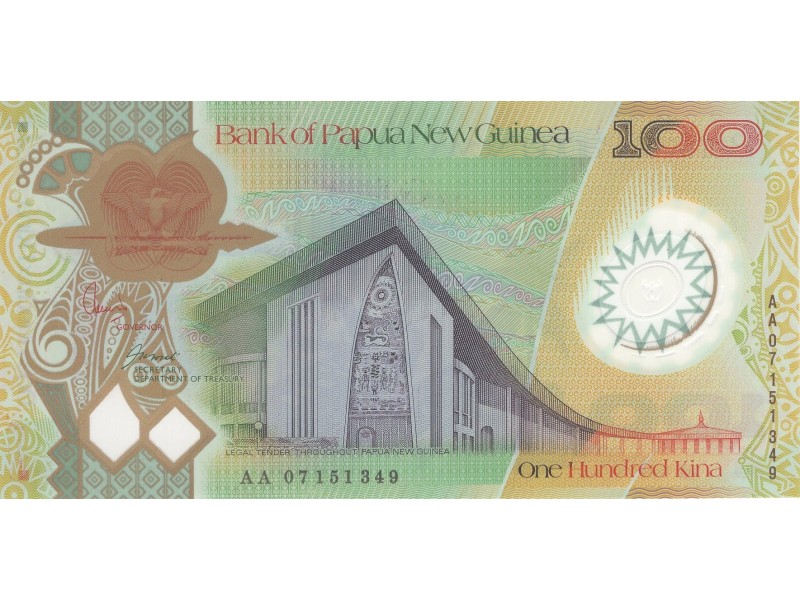 PAPUA NEW GUINEA 100 Kina 2007 UNC, P-33b Polymer