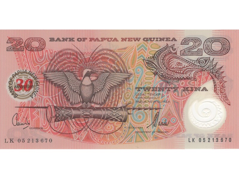 PAPUA NEW GUINEA 20 Kina 2005 UNC, P-27 Polymer