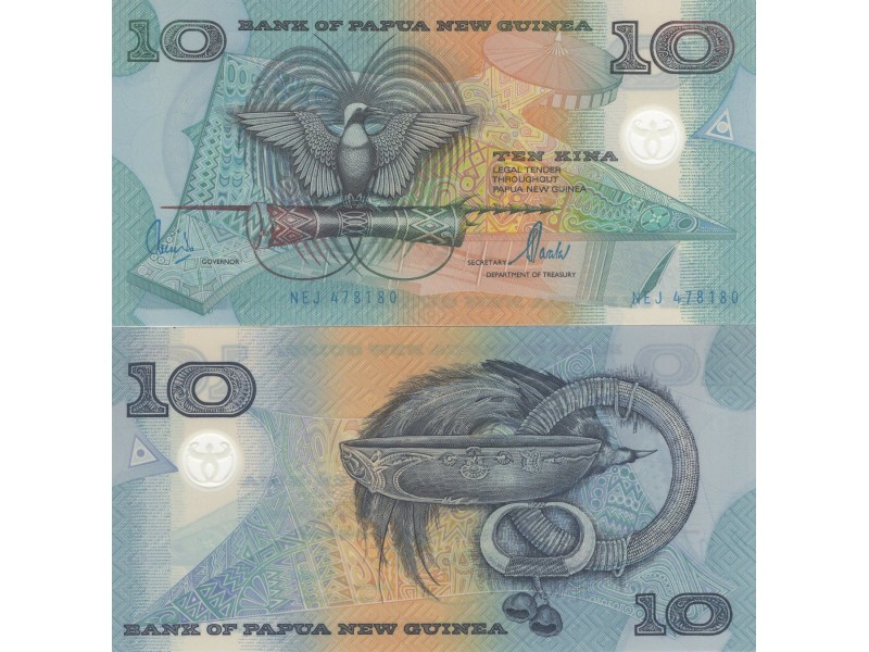 PAPUA NEW GUINEA 10 Kina 2000 UNC, P-26 Polymer