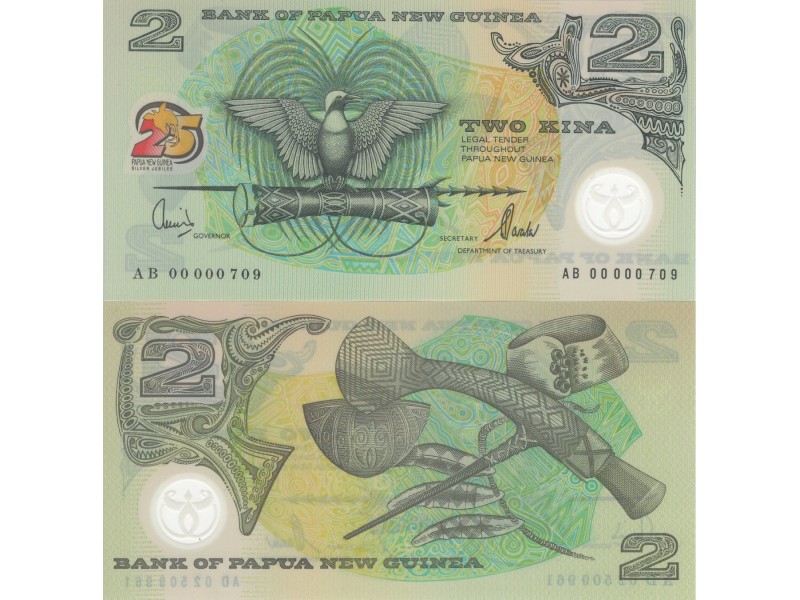 PAPUA NEW GUINEA 2 Kina 2000 UNC, P-15 Polymer