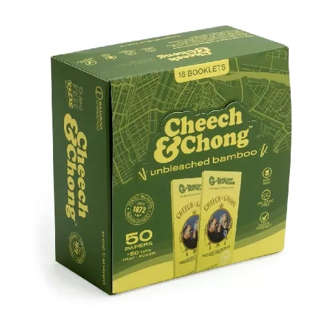 G-ROLLZ | Cheech & Chong(TM) Classic – Bamboo Unbleached – 50 KS + TIPS & TRAY