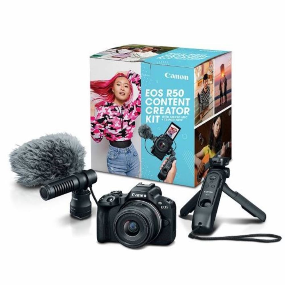 CANON Content creator kit EOS R50 (Telo) Digitalni fotoaparat i 18-45mm Objektiv