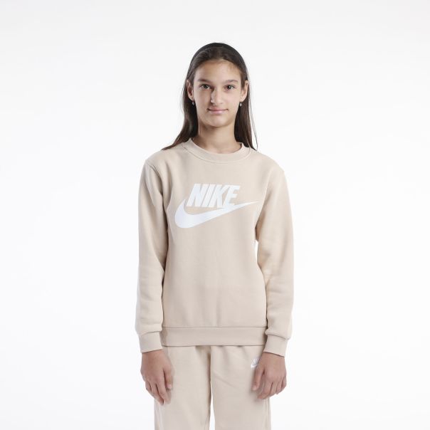 NIKE Duks K Nsw Club Flc Crew Ls Hbr GG