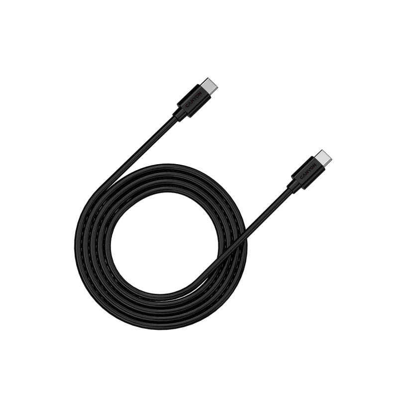 Canyon CNS-USBC12B crni kabl za punjač USB C (muški) na USB C (muški) 2m