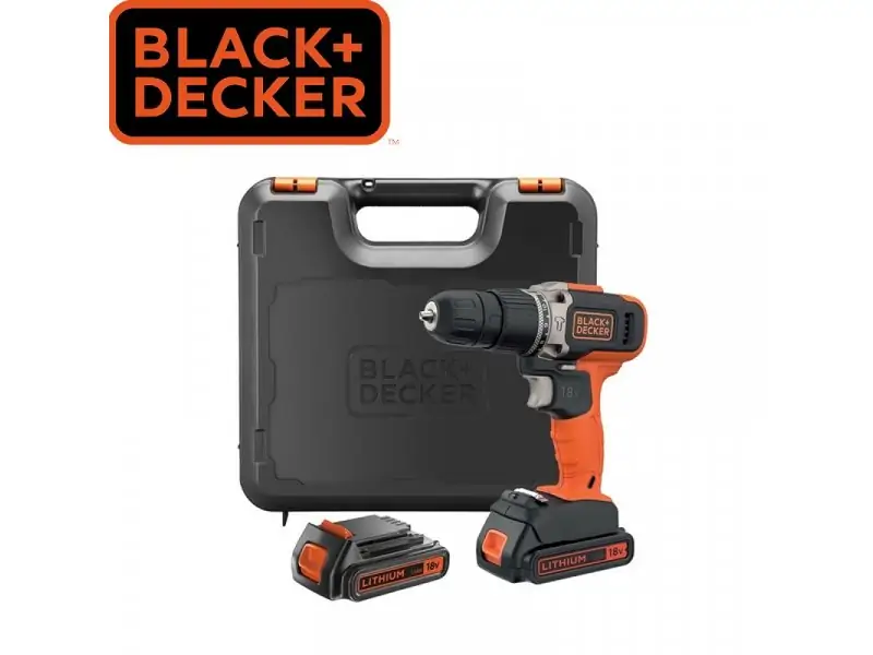 BLACK&DECKER AKU BUŠILICA ODVIJAČ SA 2 BRZINE SA DVIJE BATERIJE OD 1.5 AH I PUNJAČEM BCD003C2K