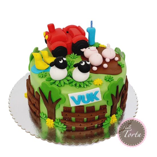 Torta traktor i farma