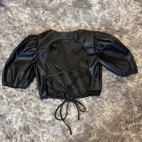 H&M faux leather top
