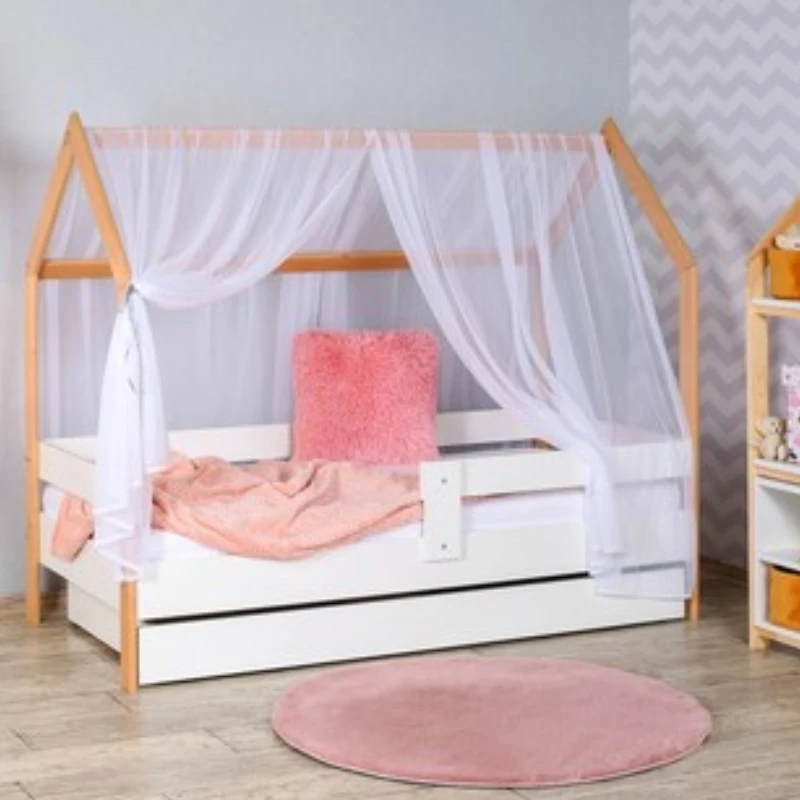 Krevet Domek za decu kućica sa fiokom Beli, 180x80