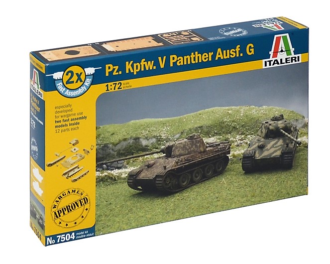 ITALERI 1/72 Pz.Kfpw. V Panther Ausf. G (Fast Assembly Tanks, 2 pcs)