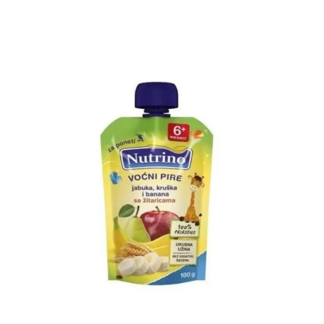 NUTRINO pire od jabuke, kruske i banane sa žitaricama, 100g