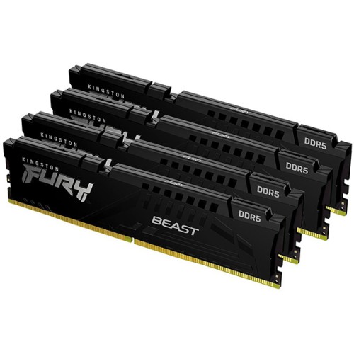 Kingston 128GB (4x32GB) DDR5 5200MT/s CL40 FURY Beast Black XMP memorija | KF552C40BBK4-128