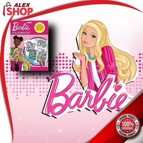 Veliki Barbie set bojanka nalepnice i bojice 4u1