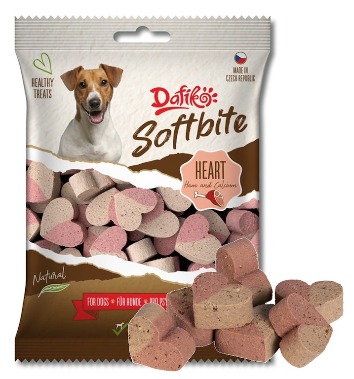 Dafiko Dog heart with ham and calcium 150g