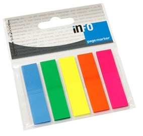 Page Marker standardni 12×44 mm, 5 boja brilliant, 125 listića (Info Notes)