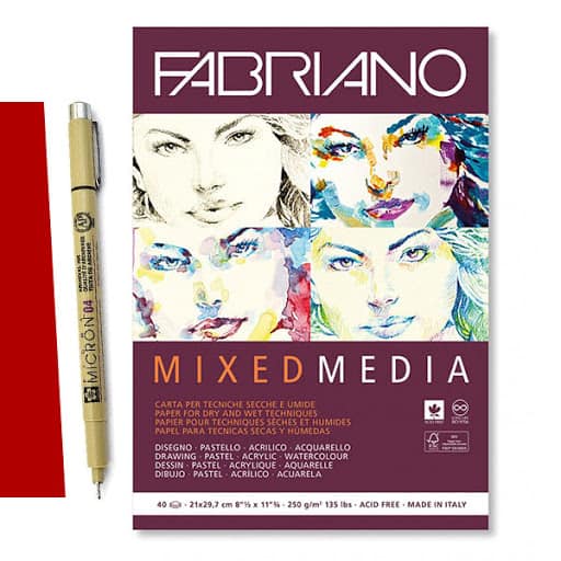 FABRIANO BLOK MIXED MEDIA 160gr A4 60L (19100440) (FABRIANO)