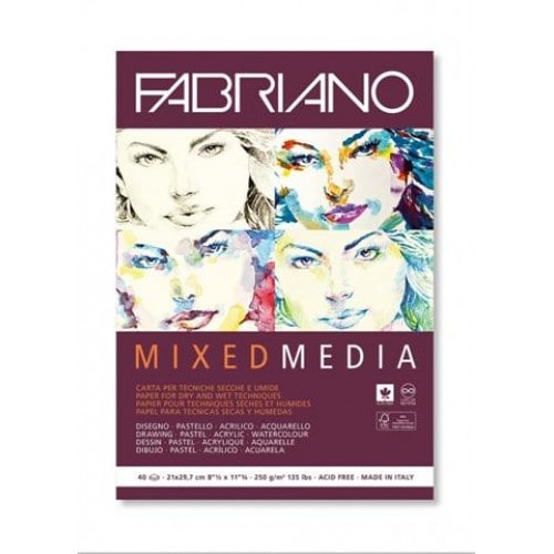 FABRIANO BLOK MIXED MEDIA 250gr A4 40L (19100381) (FABRIANO)