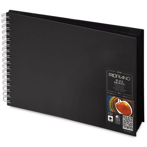 FABRIANO BOOK BLACK DRAWING A4 190gr 40L (19021297) (FABRIANO)