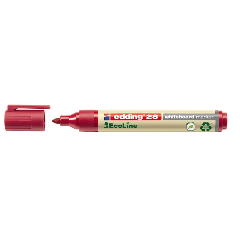 Marker za belu tablu E-28 1,5-3mm EcoLine, zaobljeni crvena Edding