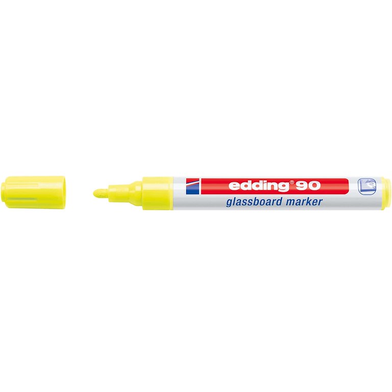 Marker za staklenu tablu E-90 2-3mm, zaobljeni žuta Edding