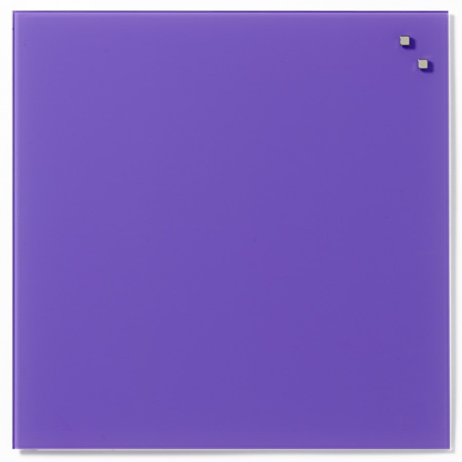 Staklena tabla 45x45cm lila, magnetna, marker tečna kreda (CMYK)