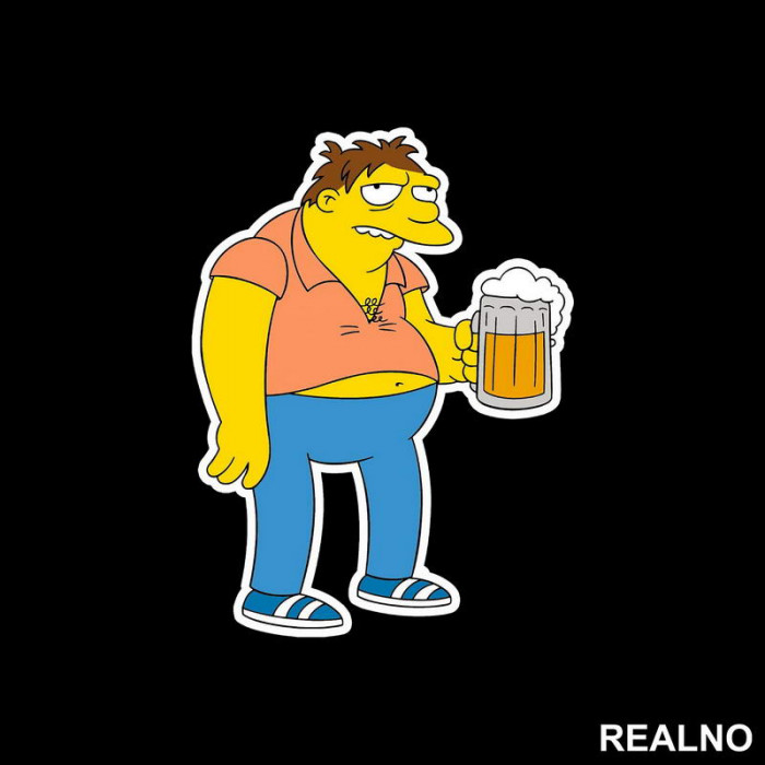 BARNEY WITH BEER - BARNI SA PIVOM - THE SIMPSONS - SIMPSONOVI - NALEPNICA