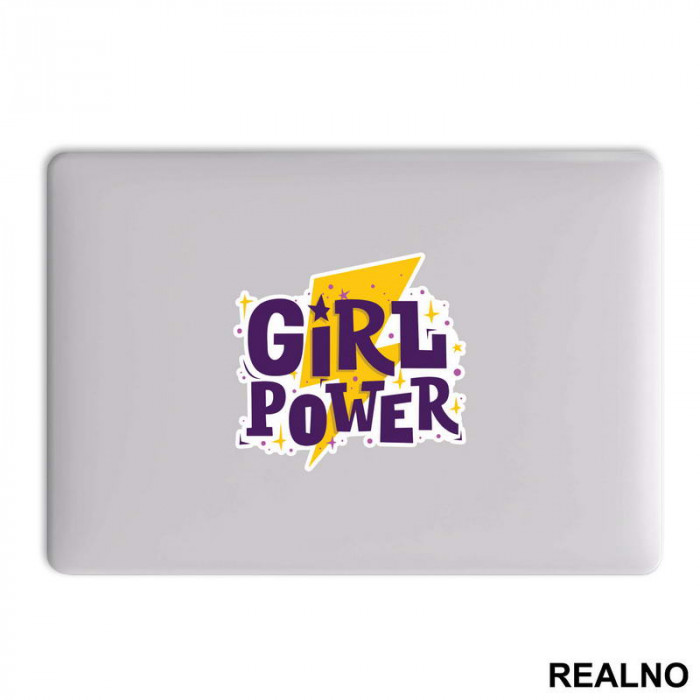 GIRL POWER - PURPLE AND YELLOW - NALEPNICA