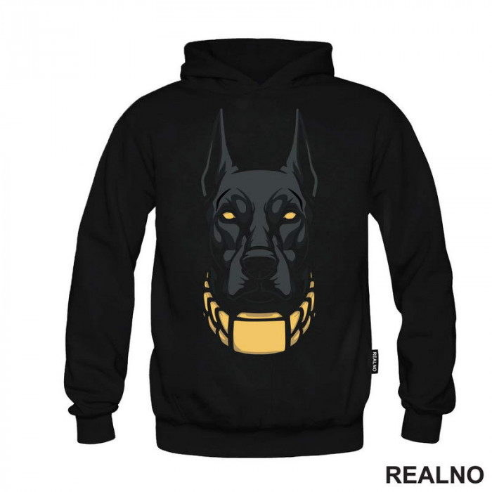 BLACK DOBERMAN - OUTLINES - DARK - PAS - DOG - DUKS