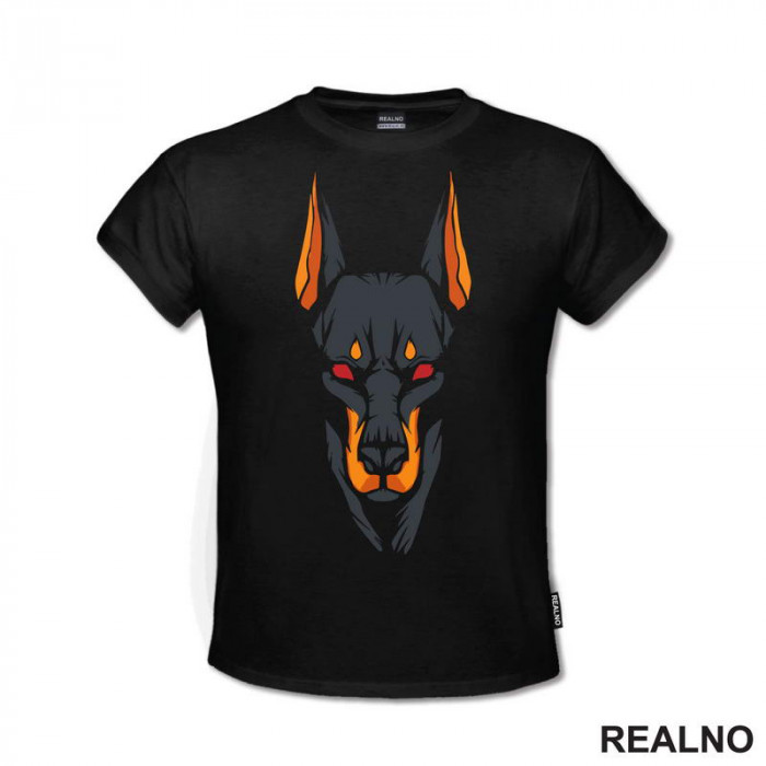 DOBERMAN - OUTLINES - DARK - PAS - DOG - MAJICA