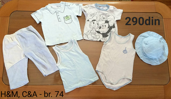 H&M C&A majica bodi kapa za bebe dečake br. 74