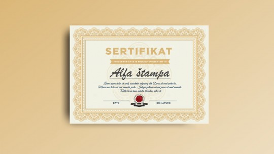 A4 Diplome i sertifkati
Najkvalitetnija štampa diploma po povoljnim cenama!