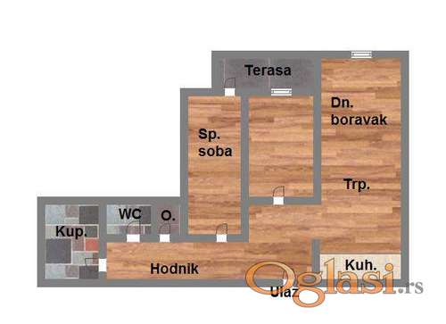 Trosoban stan od 64m2, Novo naselje