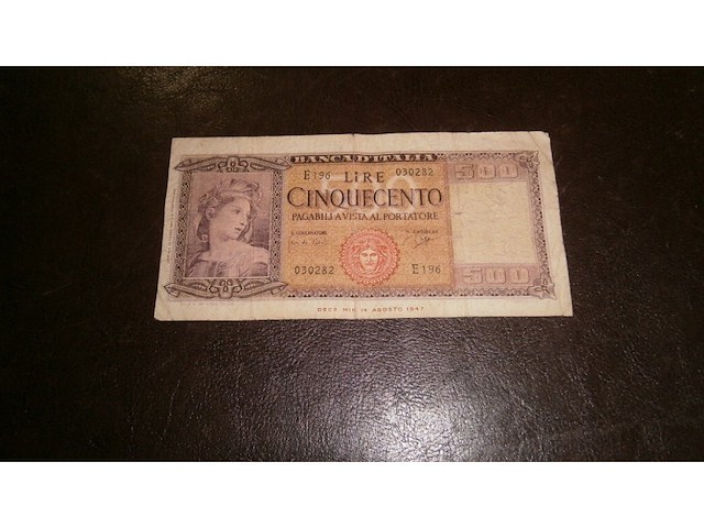 ITALY 500 LIRE 1947