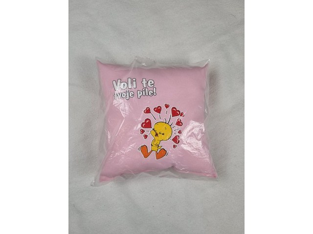 NOV roze jastuk `voli te tvoje pile` Tweety