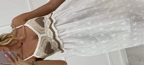 Predivna bela letnja dugacka haljina
