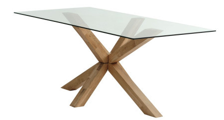 Trpezarijski sto dining table Agerby 90x190 glass/oak ( 3670218 )