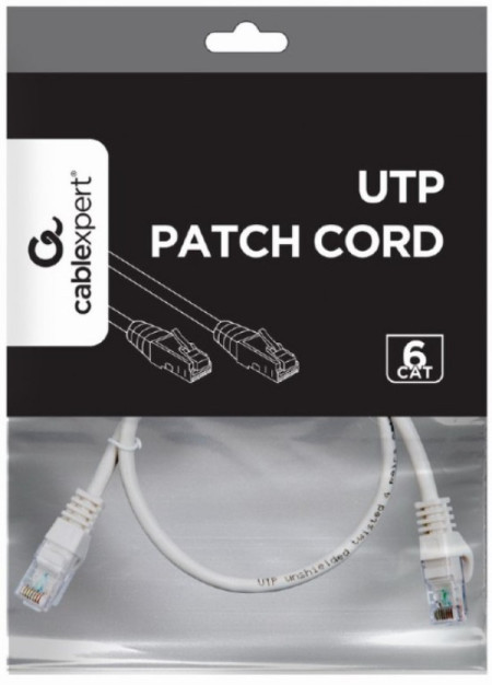 Gembird PP6U-0.5M mrezni kabl, CAT6 UTP Patch cord 0.5m grey