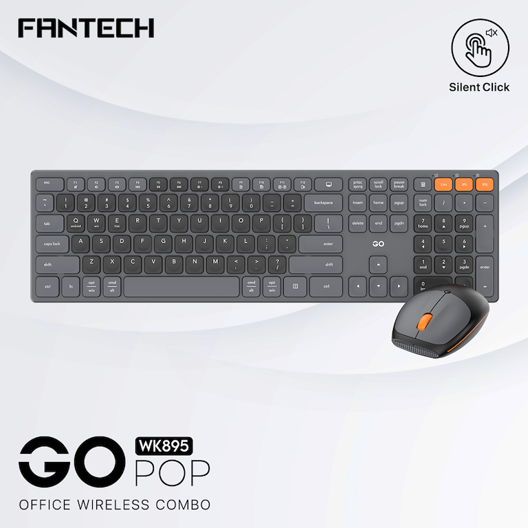 Combo mis tastatura wireless Fantech WK-895 sivi