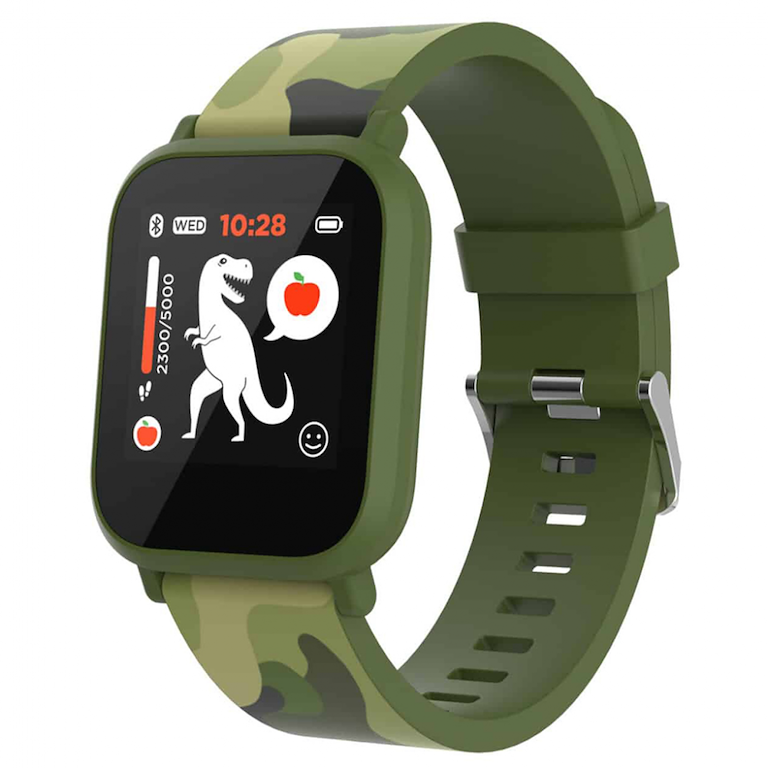 Smart watch CANYON My Dino KW-33, Teenager, 1.3″ IPS, IP68, BT5.0, iOS, Android compatibile 155mAh, army zeleni
