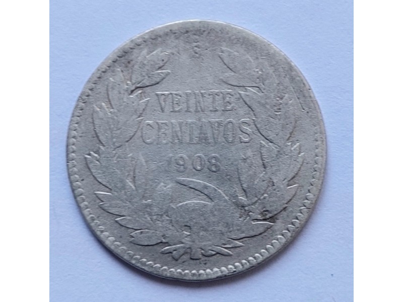 Čile 20 Centavos 1908