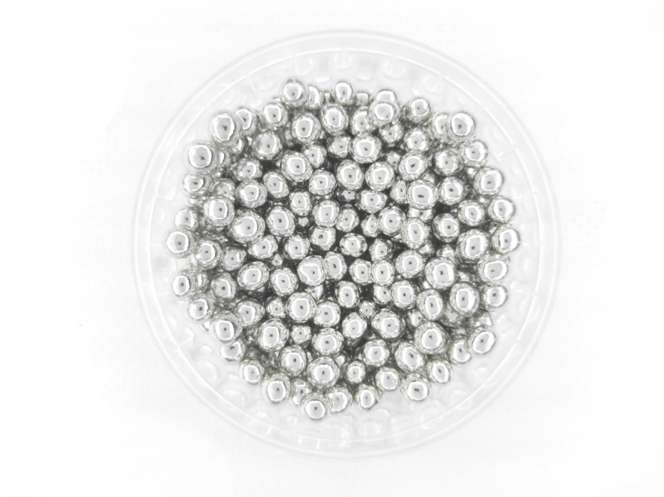 Dekorativne perle SREBRNE 6mm 50g