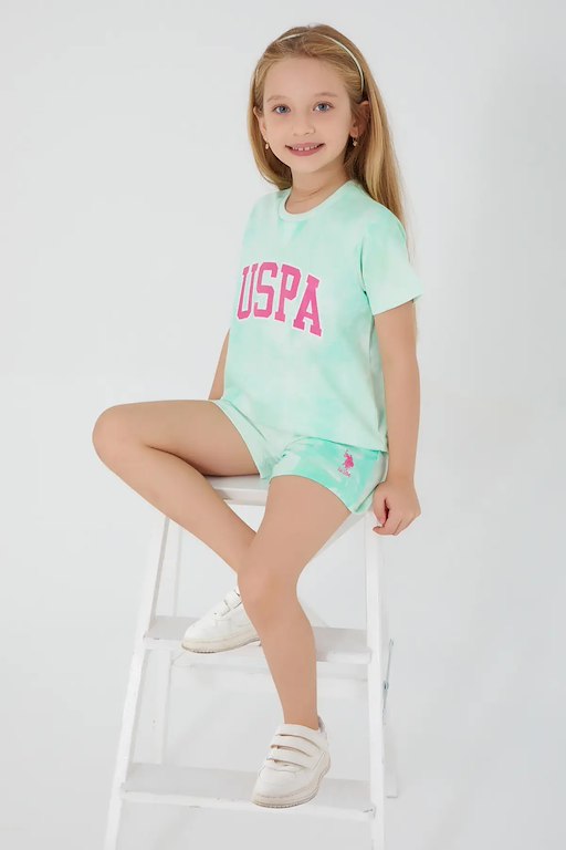 U.S. POLO ASSN. Komplet šorc i majica za devojčice US1422-4 menta