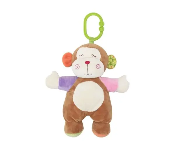 LORELLI Plišana igračka zvečka Majmun braon