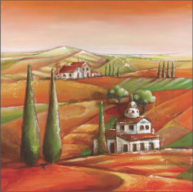 Tuscan trip 2, uramljena slika 70x70cm