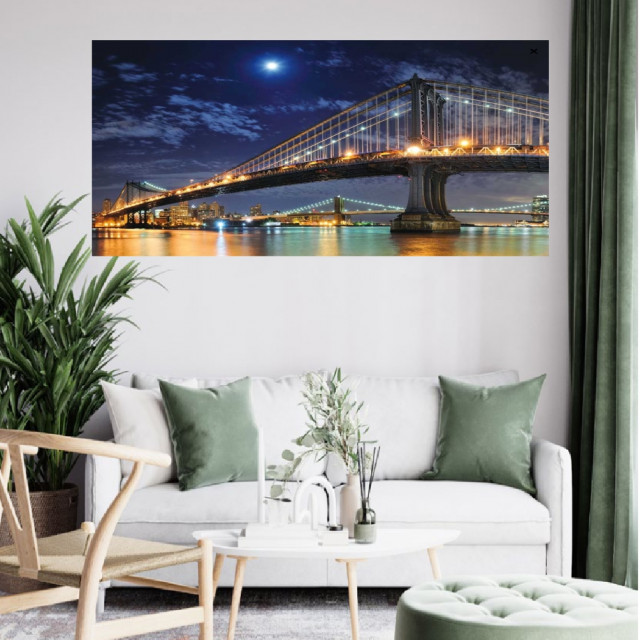 Brooklyn bridge at night, uramljena slika 30x70cm i 50x100cm