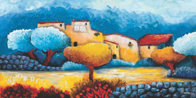 Vilage Nardo, uramljena slika 50x100cm