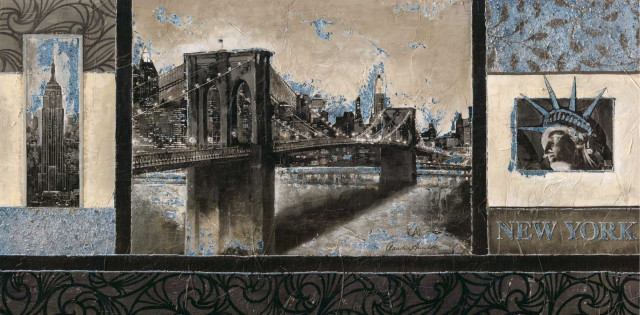 New York, uramljena slika 50 x 100 cm