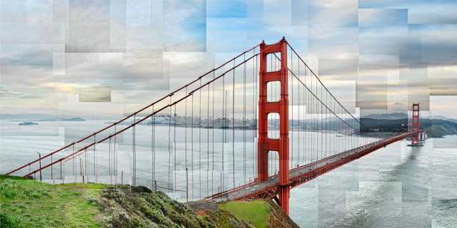 Golden Gate San Francisco, uramljena slika 50x100cm