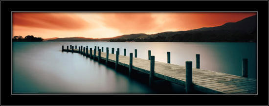 Jetty drveno pristanište, uramljena slika 30x90cm