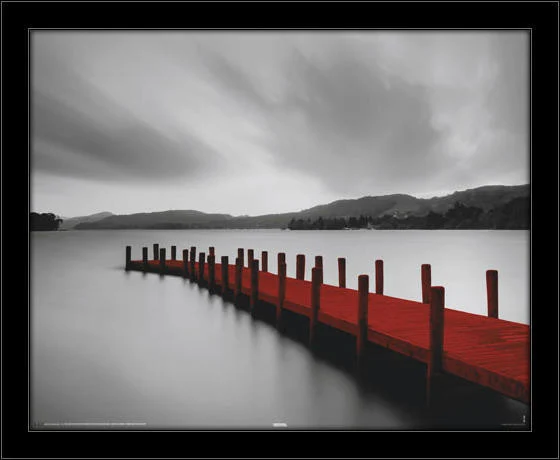 Jetty drveno pristanište, uramljena slika