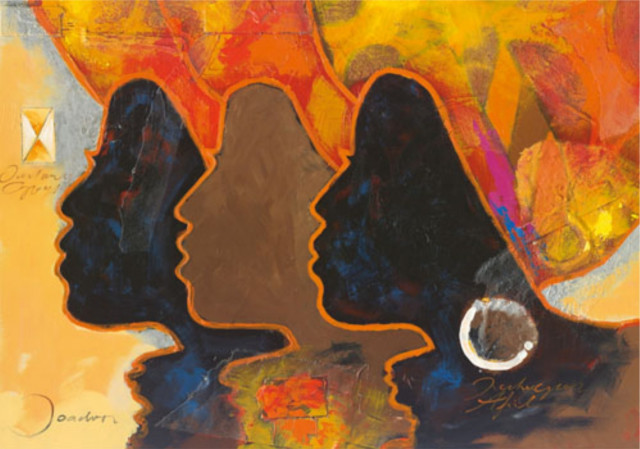 African woman, uramljena slika 70x100cm